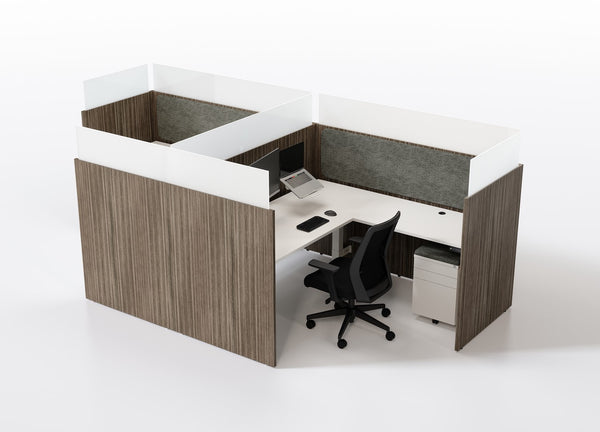 Skyline Height-Adjustable L-Shape Desks | Modular Office Panel System