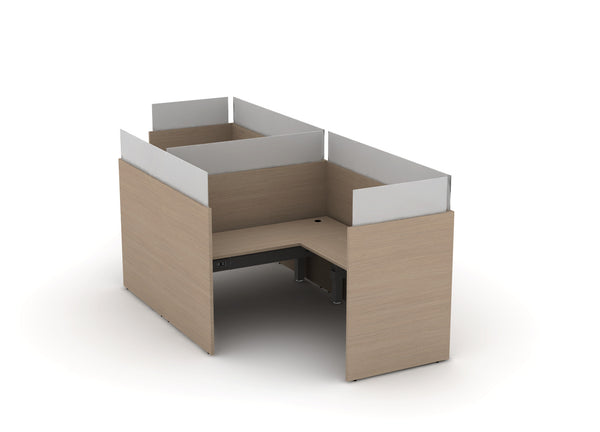 Skyline Height-Adjustable L-Shape Desks | Modular Office Panel System