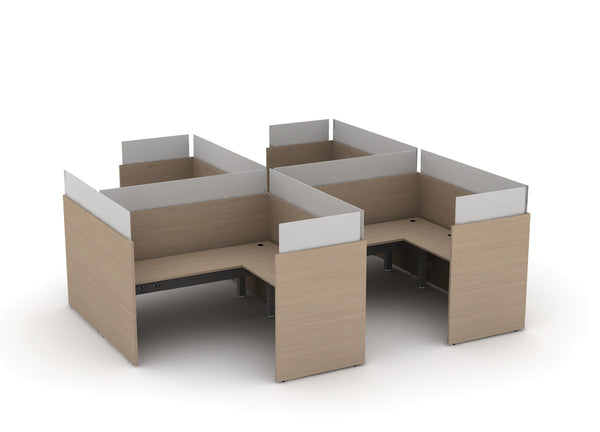 Skyline Height-Adjustable L-Shape Desks | Modular Office Panel System