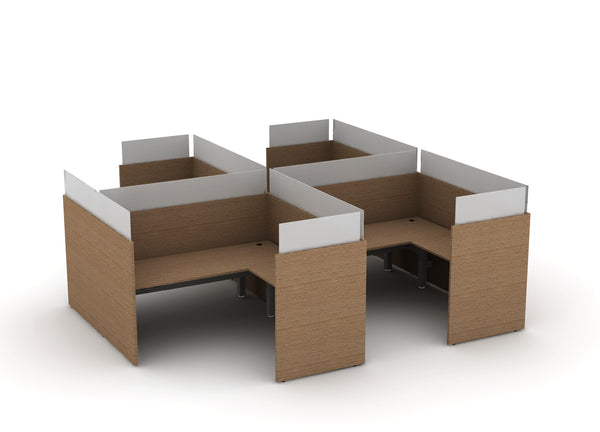 Skyline Height-Adjustable L-Shape Desks | Modular Office Panel System